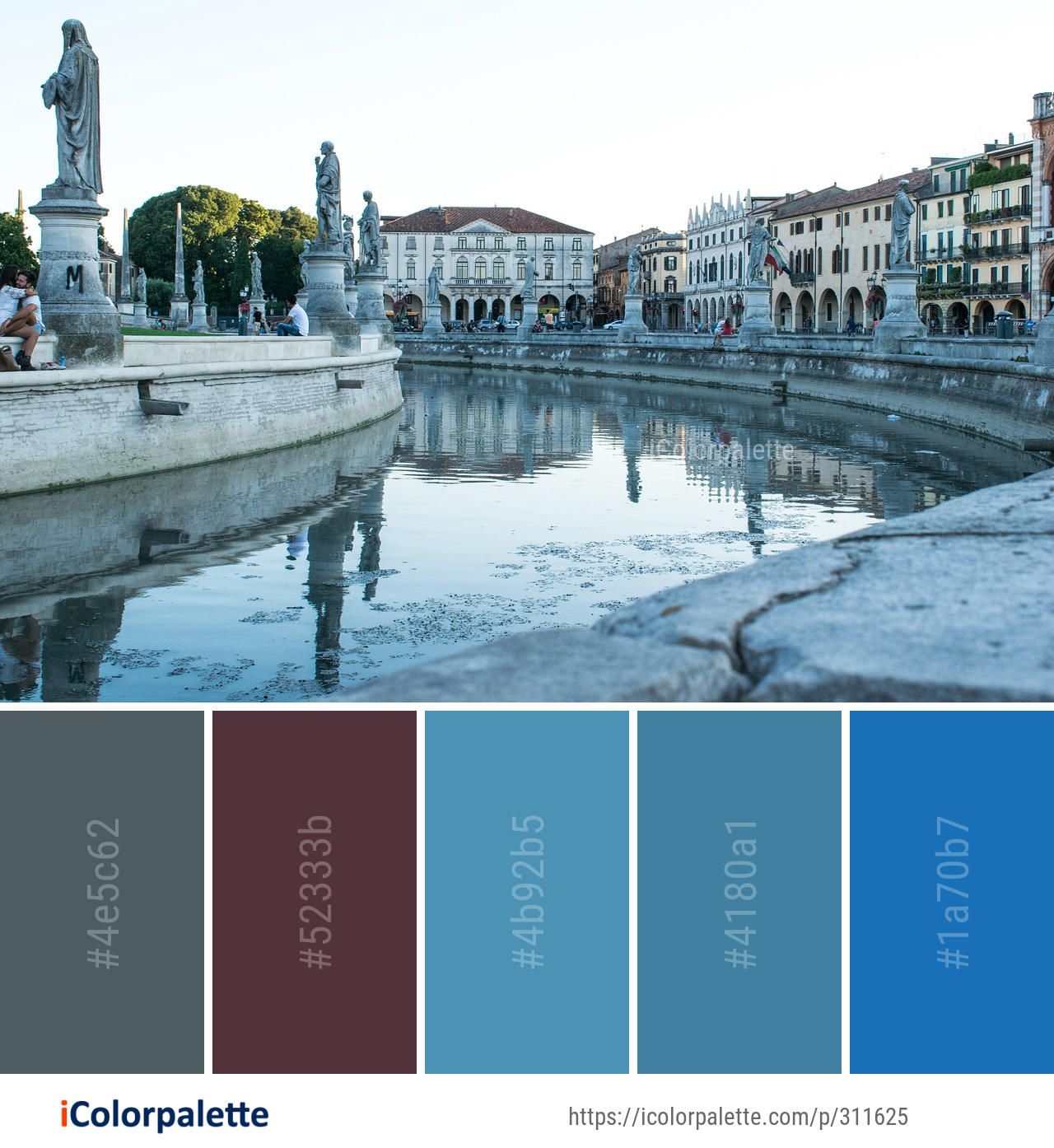 Color Palette Ideas from Water Reflection Waterway Image | iColorpalette