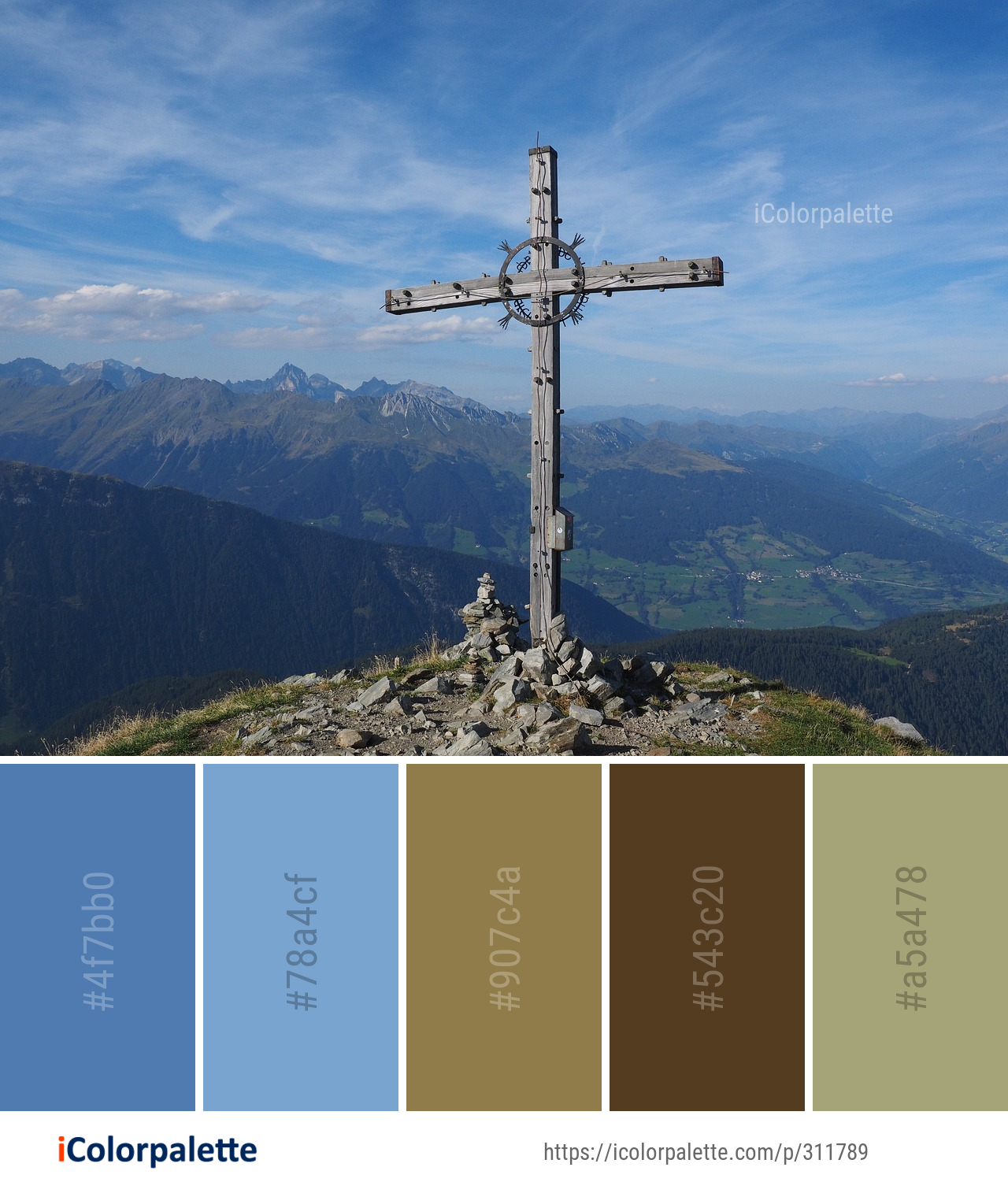 Color Palette Ideas from Mountainous Landforms Sky Mountain Range Image ...