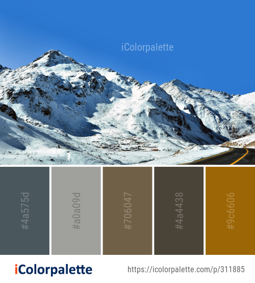 Color Palette Ideas from Mountainous Landforms Mountain Range Image ...