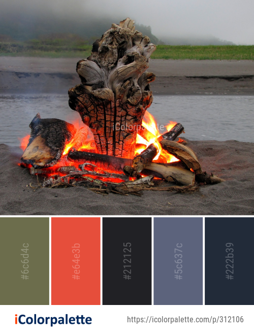 Color Palette Ideas from Campfire Geological Phenomenon Heat Image ...