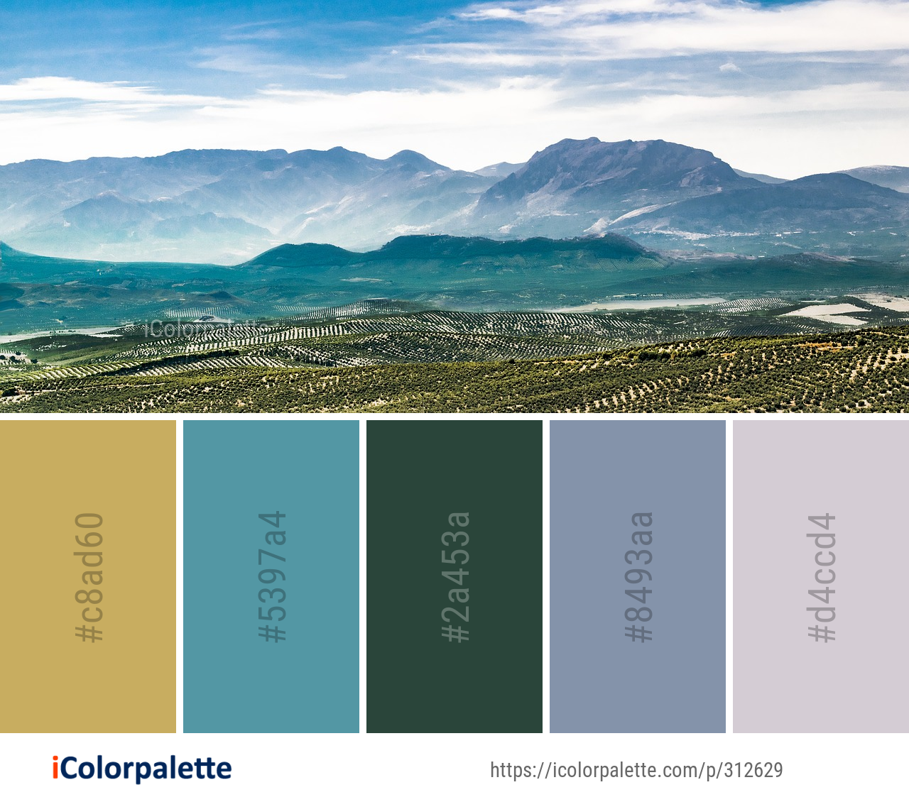 Color Palette Ideas from Sky Mountainous Landforms Highland Image ...