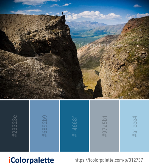 Color Palette Ideas from Mountainous Landforms Sky Rock Image ...