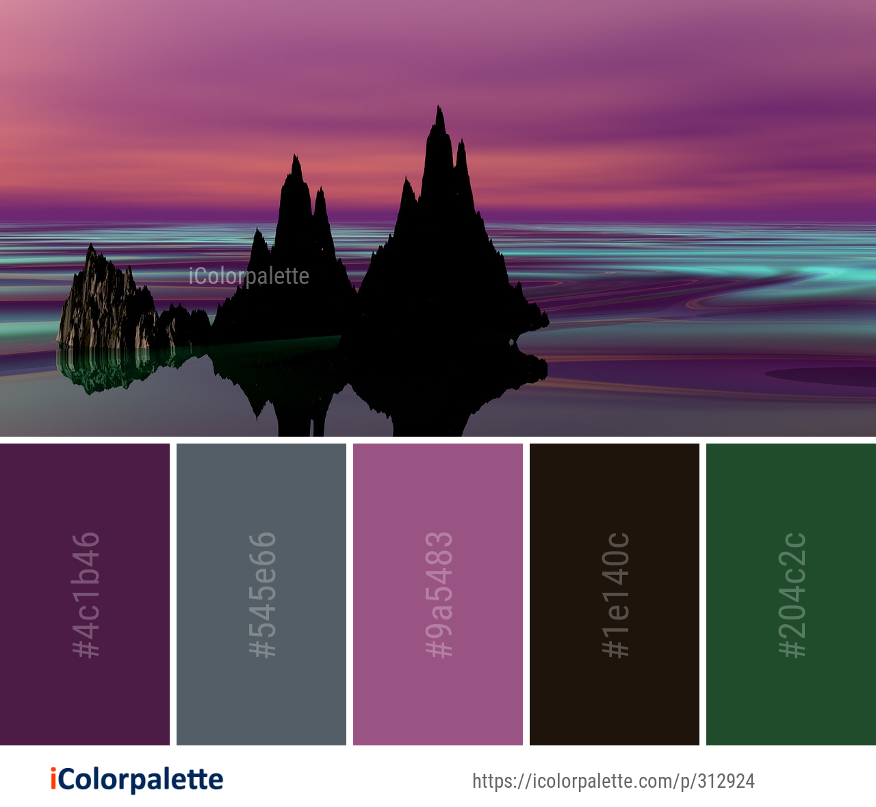 Color Palette Ideas from Sky Sunset Calm Image | iColorpalette