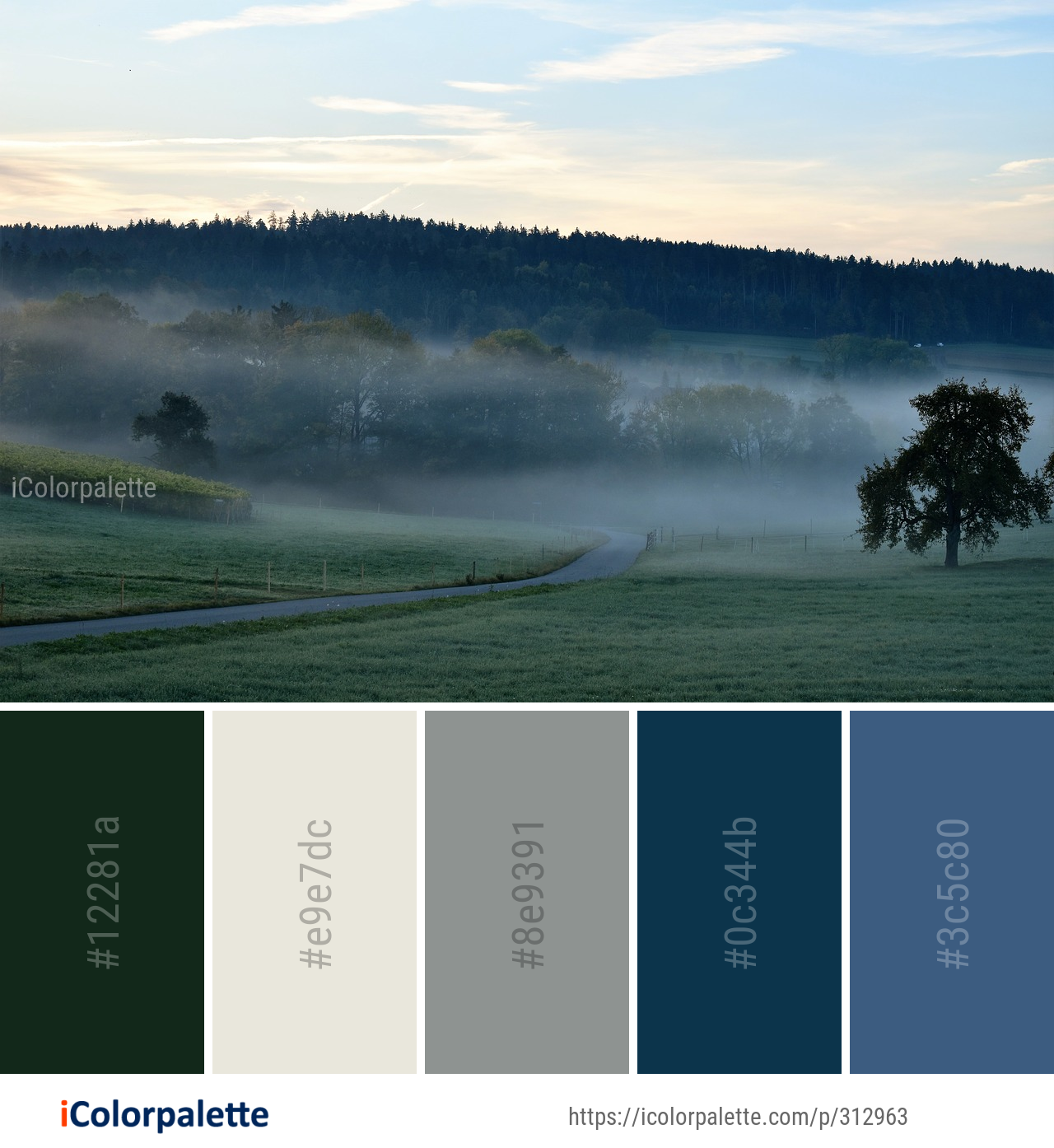 Color Palette Ideas from Nature Mist Sky Image | iColorpalette