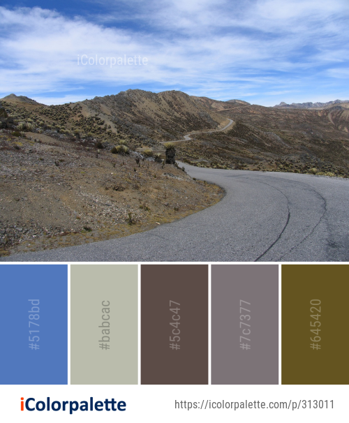 Color Palette Ideas from Road Sky Ridge Image | iColorpalette