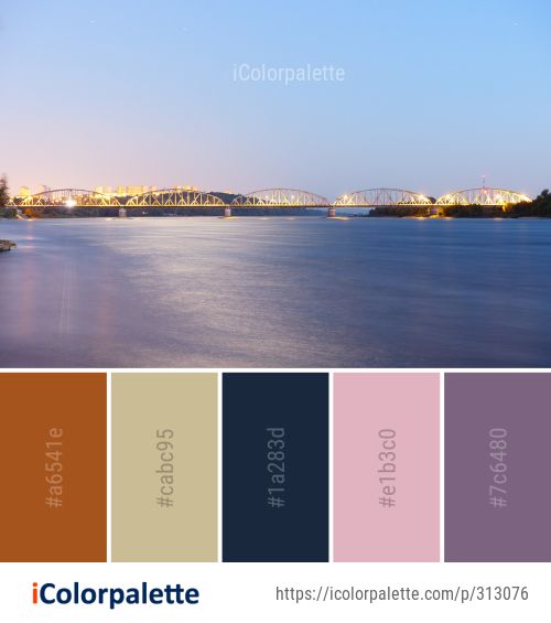 Color Palette Ideas from Bridge Sky Waterway Image | iColorpalette