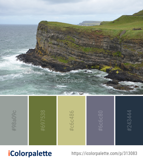 Color Palette Ideas from Coast Cliff Coastal And Oceanic Landforms ...