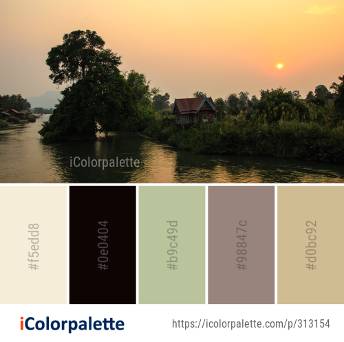Color Palette Ideas from Waterway Reflection River Image | iColorpalette