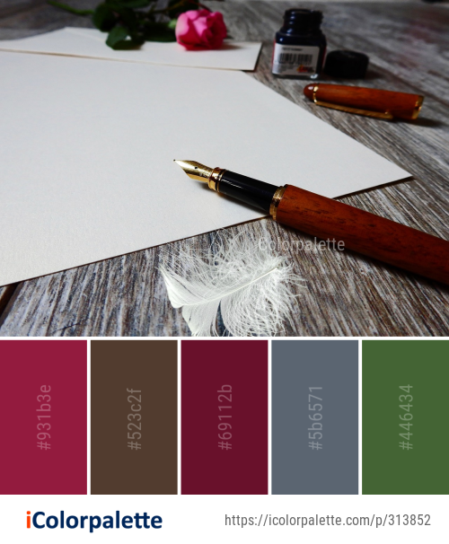 Color Palette Ideas from Pen Office Supplies Wood Image | iColorPalette