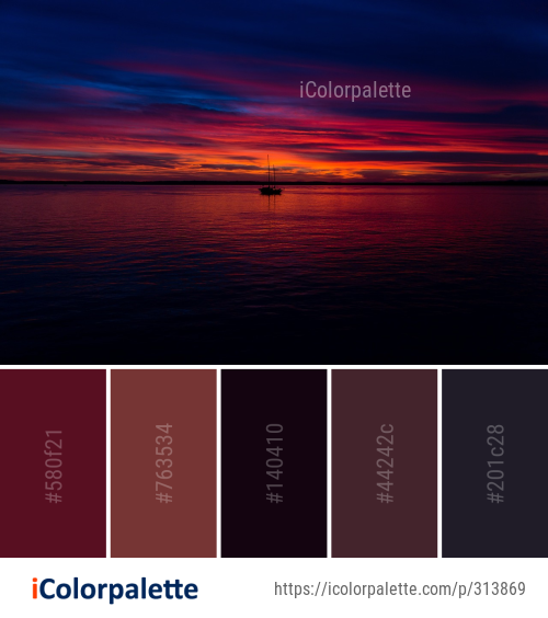 Color Palette Ideas from Horizon Sky Afterglow Image | iColorpalette