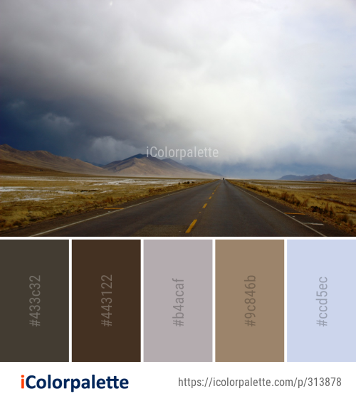 Color Palette Ideas from Road Highland Sky Image | iColorpalette