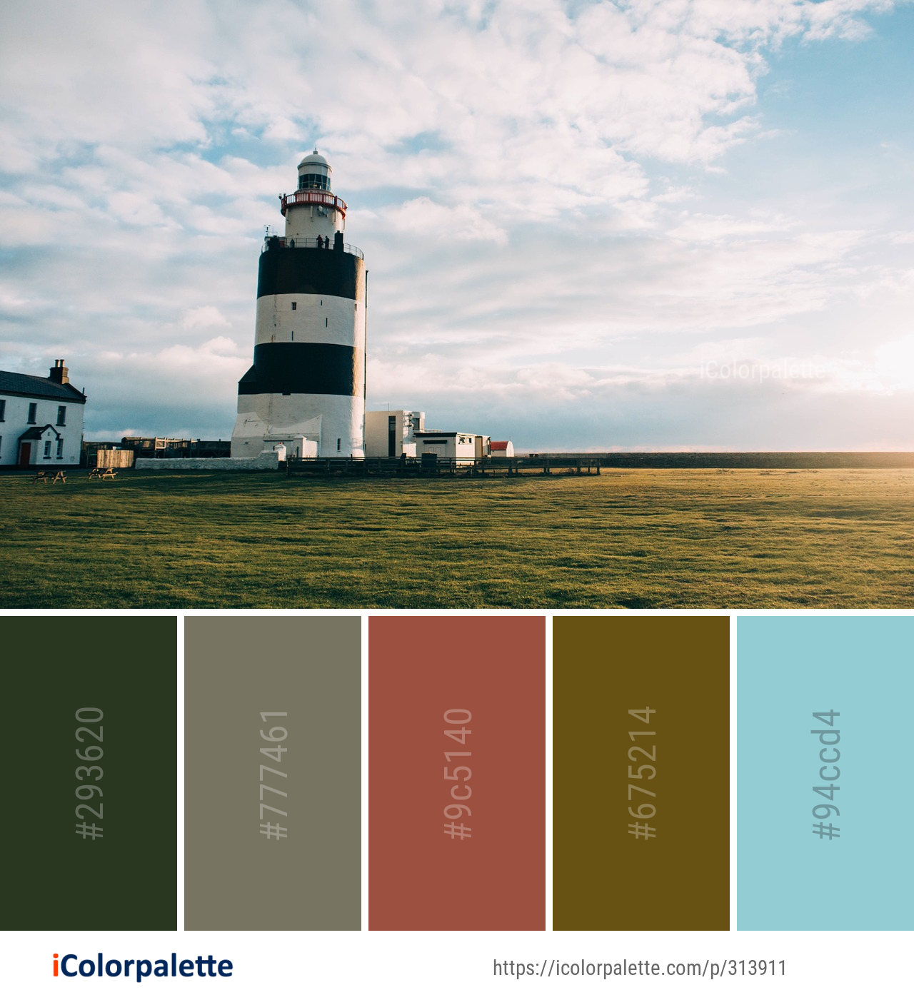Color Palette Ideas from Lighthouse Tower Sky Image | iColorpalette