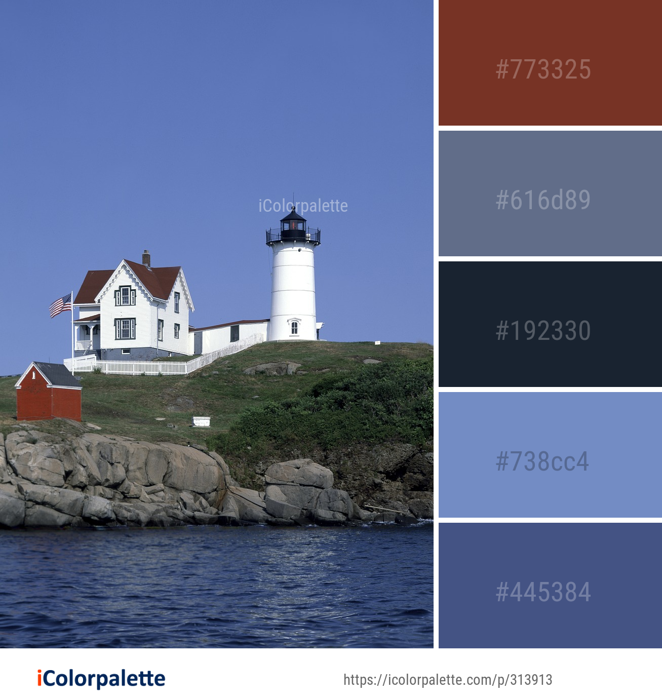 Color Palette Ideas from Lighthouse Tower Sea Image | iColorpalette