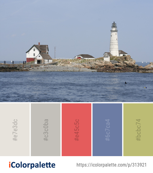 Color Palette Ideas from Lighthouse Sea Tower Image | iColorpalette