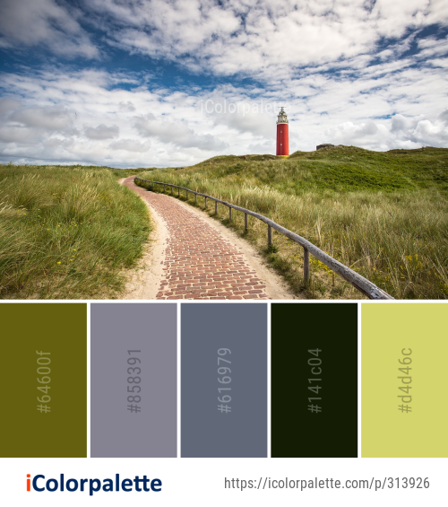 Color Palette Ideas from Cloud Sky Lighthouse Image | iColorpalette