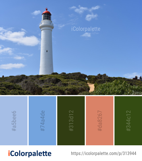 Color Palette Ideas from Lighthouse Tower Sky Image | iColorpalette