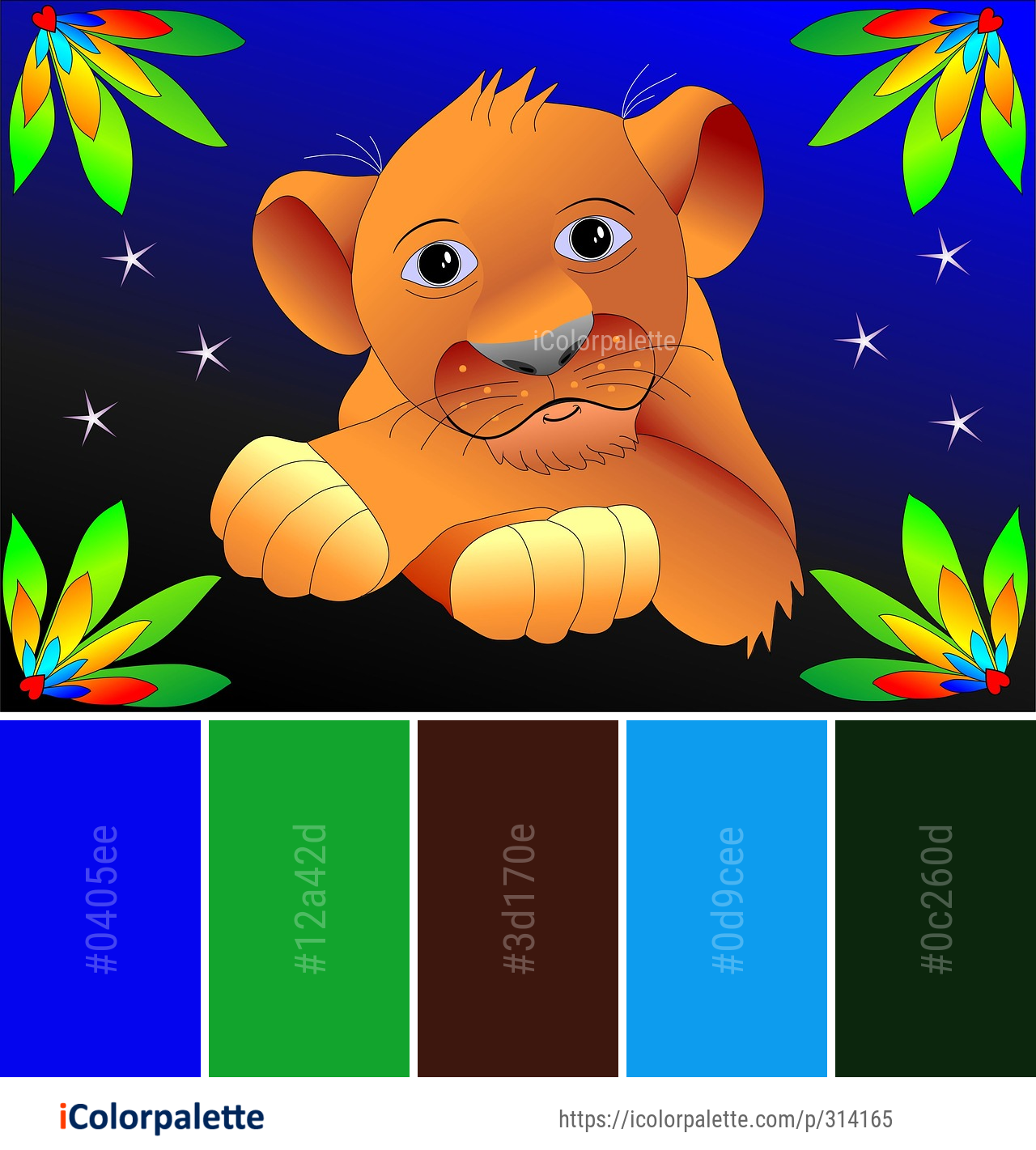 Color Palette Ideas from Cartoon Mammal Vertebrate Image | iColorpalette