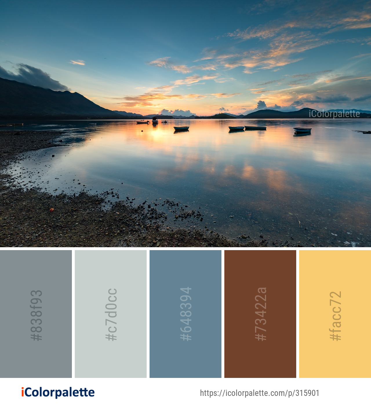 Color Palette Ideas from Reflection Sky Nature Image | iColorpalette