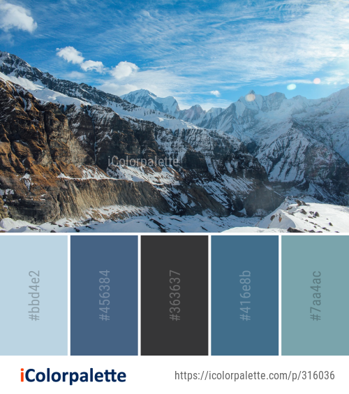 Color Palette Ideas from Mountainous Landforms Mountain Range Image ...
