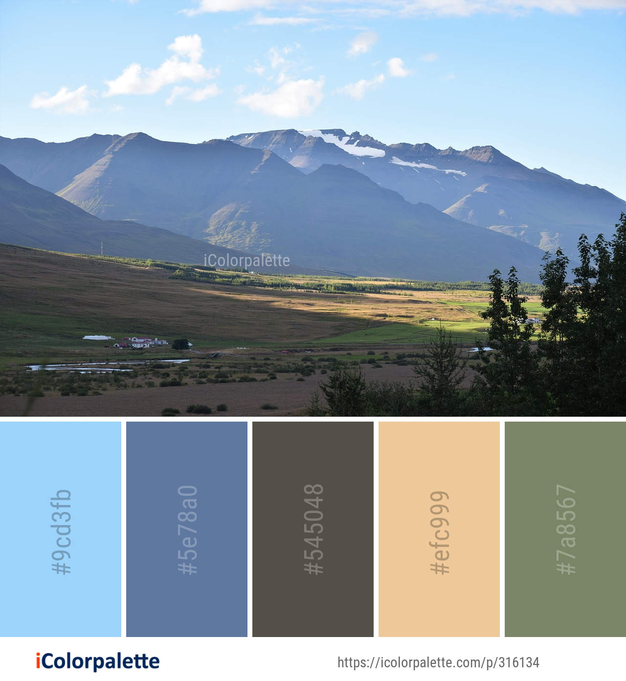 Color Palette Ideas from Mountainous Landforms Highland Sky Image ...