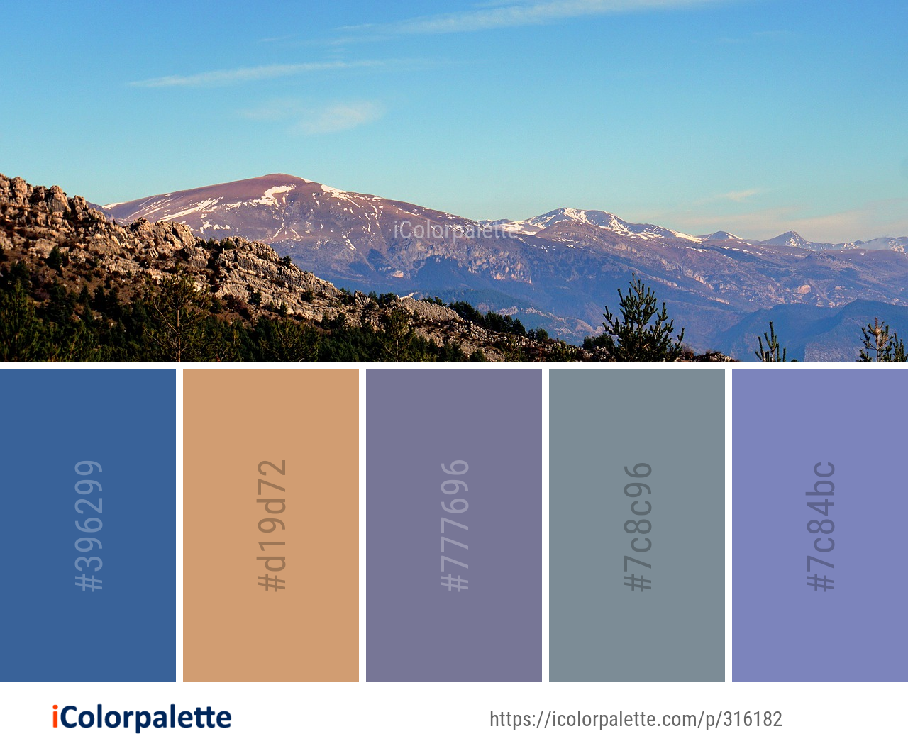 Color Palette Ideas from Sky Mountainous Landforms Mountain Image ...