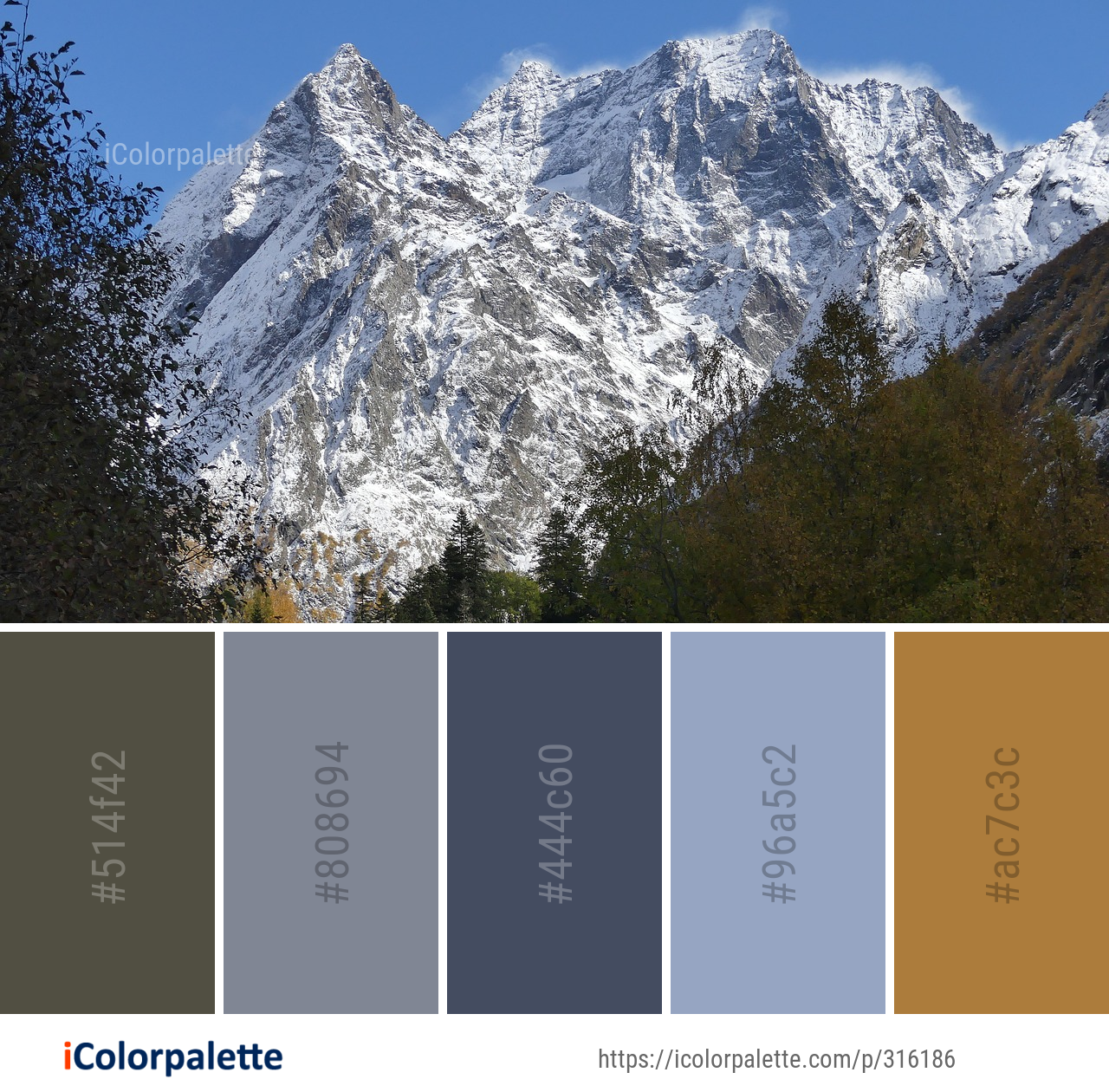 Color Palette Ideas from Mountainous Landforms Mountain Range Image ...
