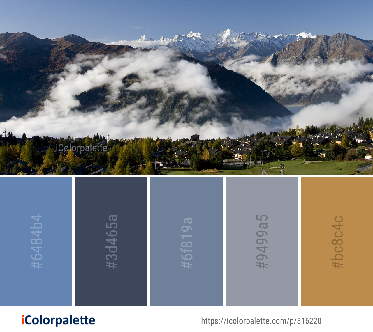 Color Palette Ideas from Mountainous Landforms Cloud Mountain Range ...