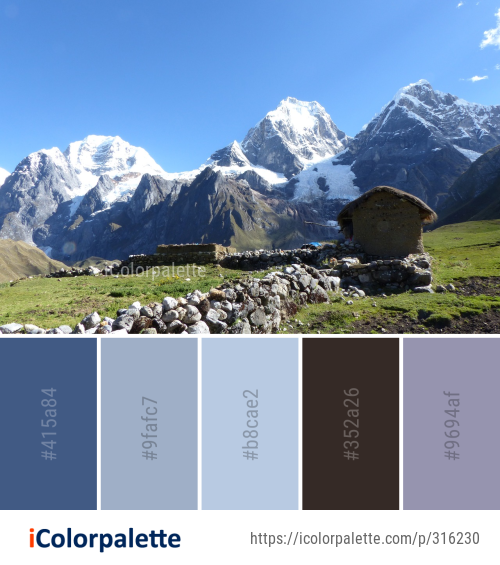 Color Palette Ideas from Mountainous Landforms Mountain Range Image ...