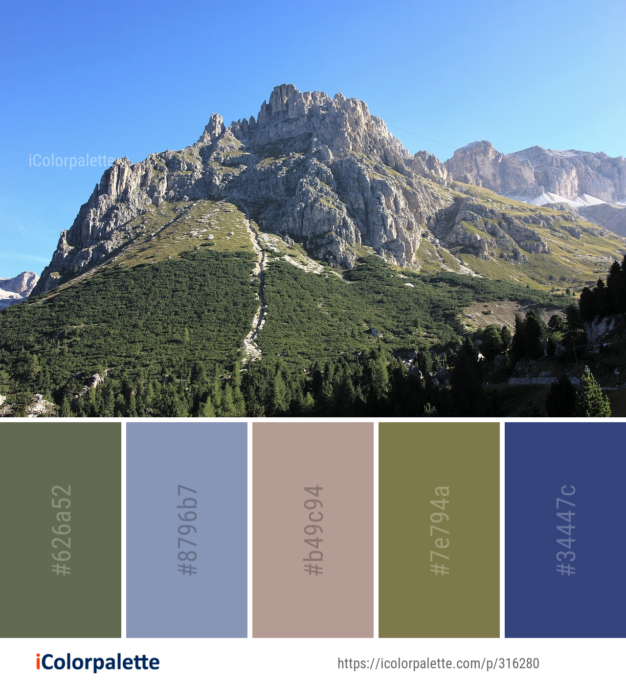 Color Palette Ideas from Mountainous Landforms Mountain Range Image ...