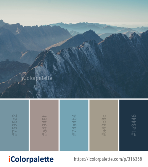 Color Palette Ideas from Mountain Range Mountainous Landforms Image ...