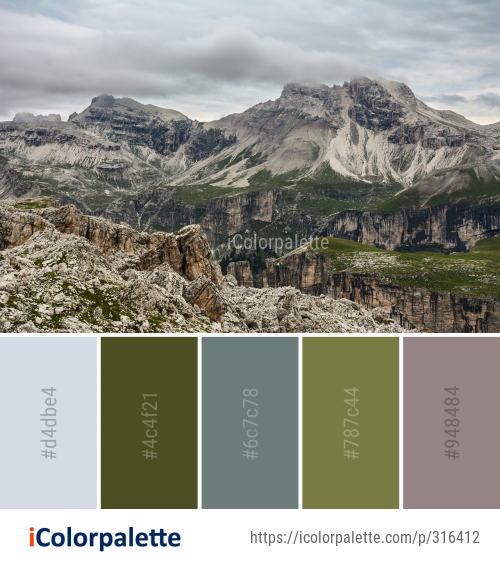 Color Palette Ideas from Mountainous Landforms Mountain Sky Image ...
