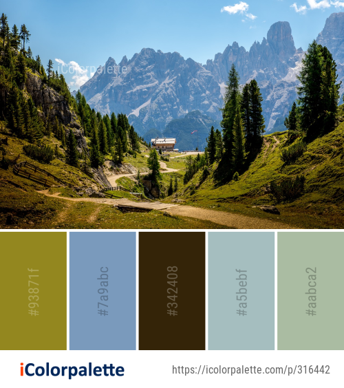 Color Palette Ideas from Mountainous Landforms Mountain Range Image ...