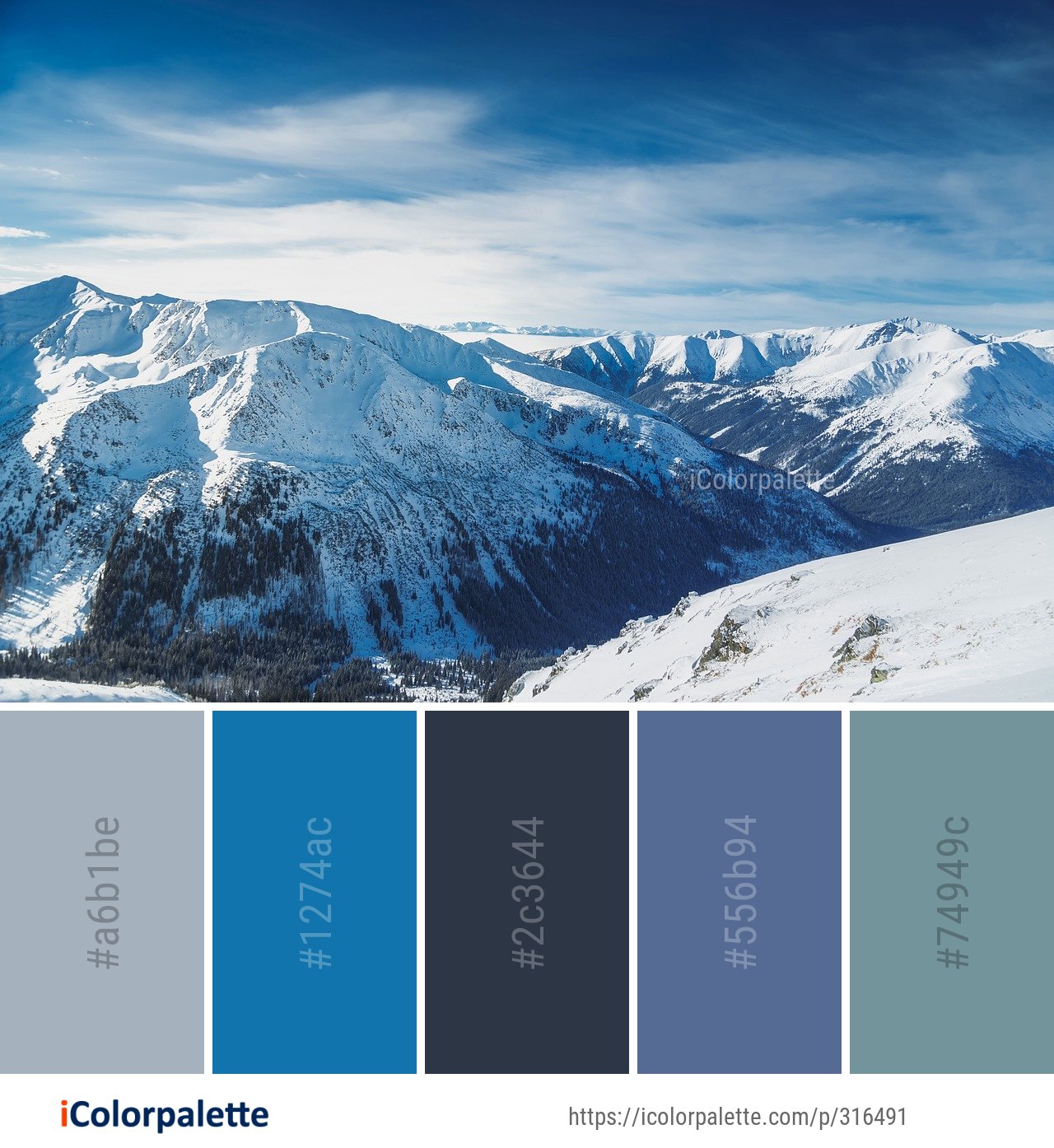 Color Palette Ideas from Sky Mountainous Landforms Mountain Range Image ...