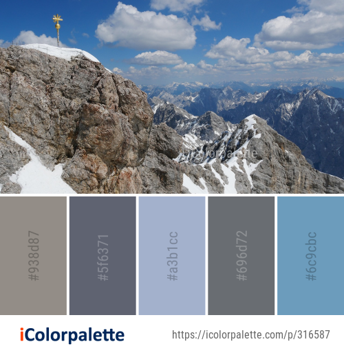 Color Palette Ideas from Mountainous Landforms Mountain Range Image ...