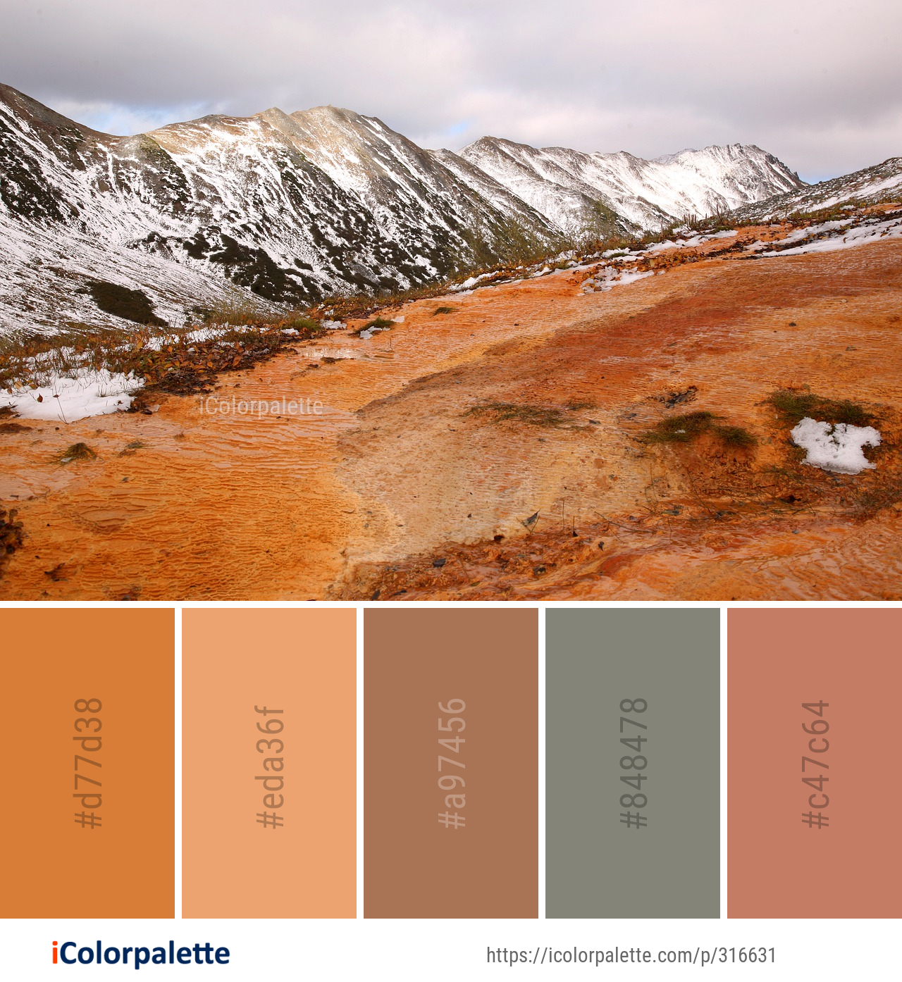 Color Palette Ideas from Mountainous Landforms Snow Mountain Image ...