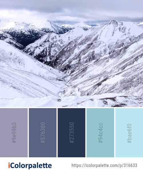Color Palette Ideas from Mountainous Landforms Ridge Mountain Range ...