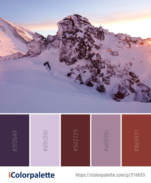 Color Palette Ideas from Mountainous Landforms Snow Winter Image ...