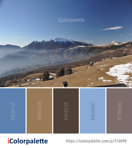 Color Palette Ideas from Sky Mountainous Landforms Mountain Image ...