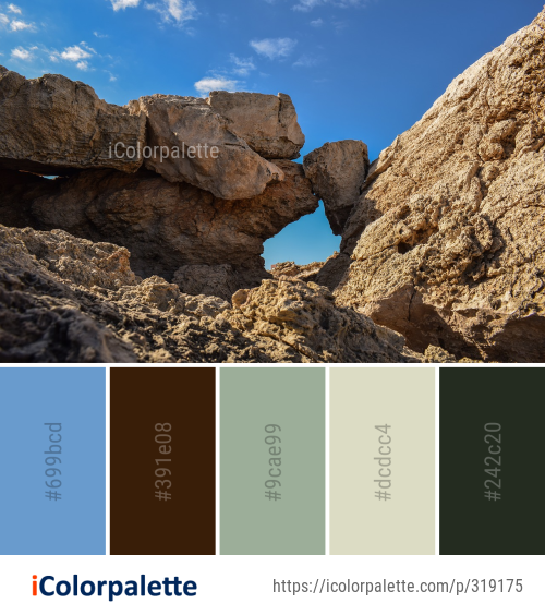 Color Palette Ideas from Rock Sky Badlands Image | iColorpalette