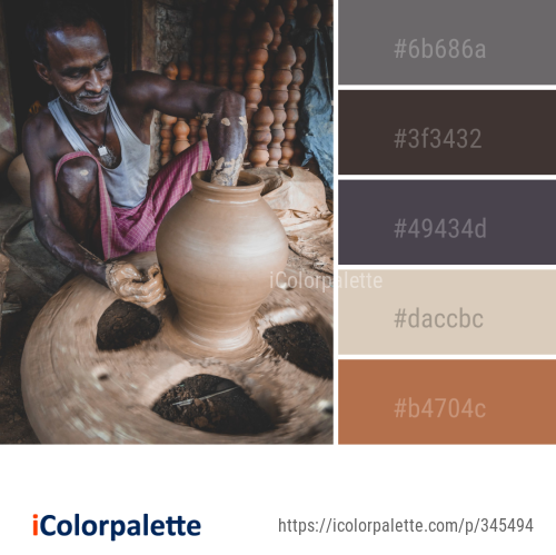 Color Palette Ideas from Pottery Potter’s Wheel Clay Image | iColorpalette