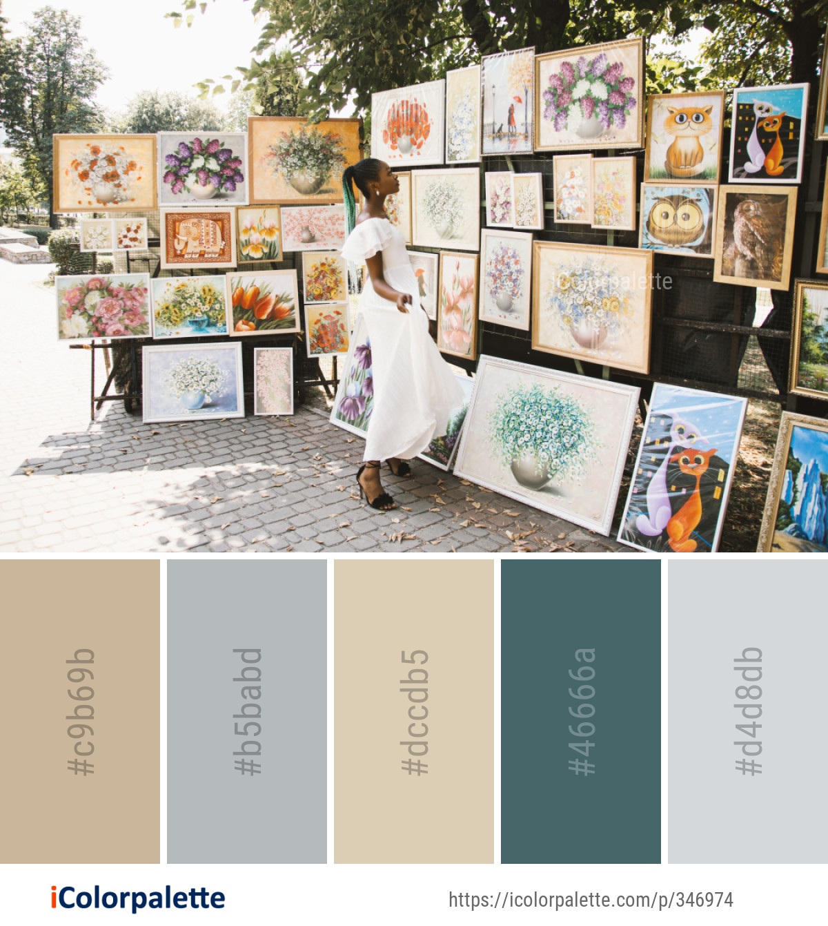 Color Palette Ideas from Exhibition Flower Art Image | iColorpalette