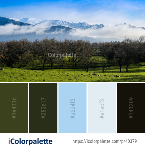Color Palette Ideas from Sky Grassland Mountainous Landforms Image ...