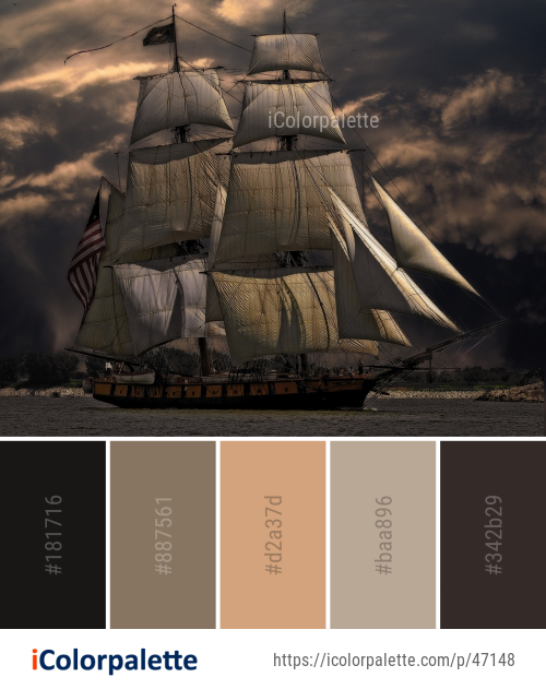 Color Palette Ideas from Sailing Ship Tall Full Rigged Image ...