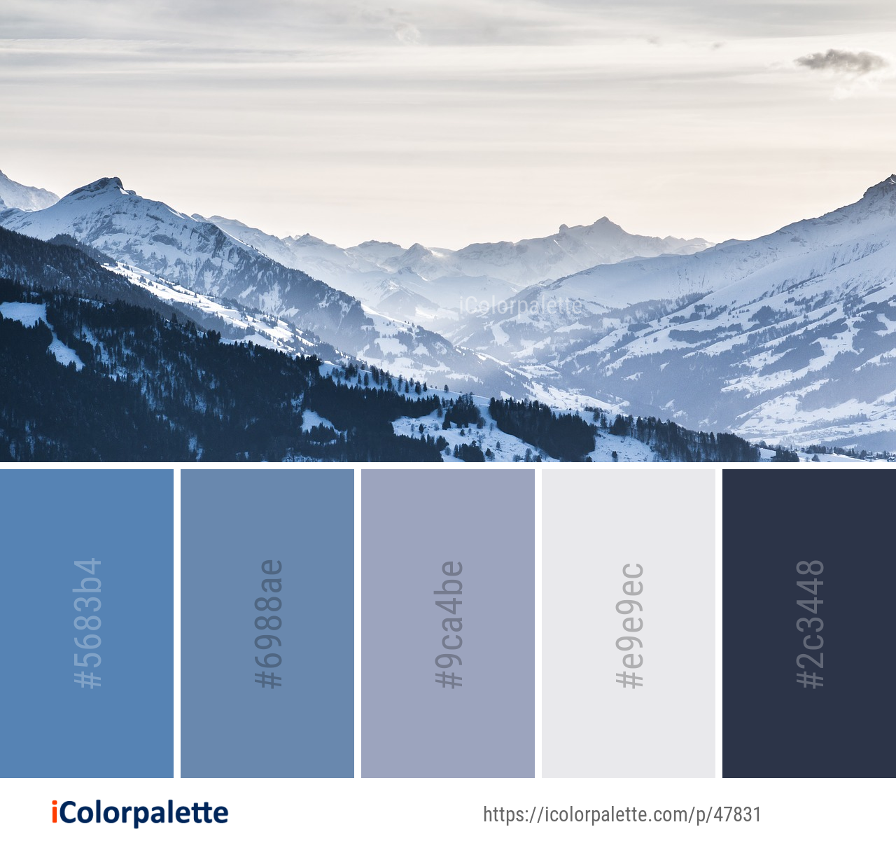 Color Palette Ideas from Mountainous Landforms Mountain Range Sky Image ...