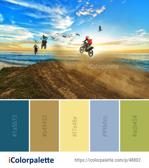 Color Palette Ideas from Sky Cloud Sand Image | iColorpalette