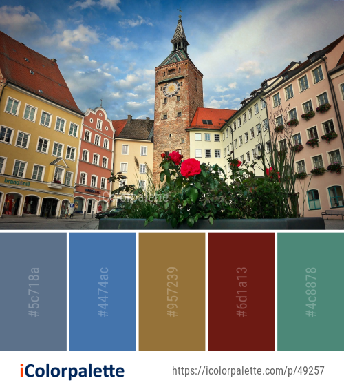 Color Palette Ideas from Town City Sky Image | iColorPalette