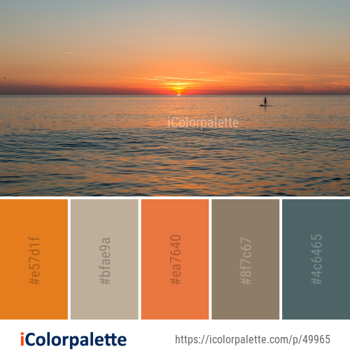 Color Palette Ideas from Horizon Sea Sky Image | iColorpalette