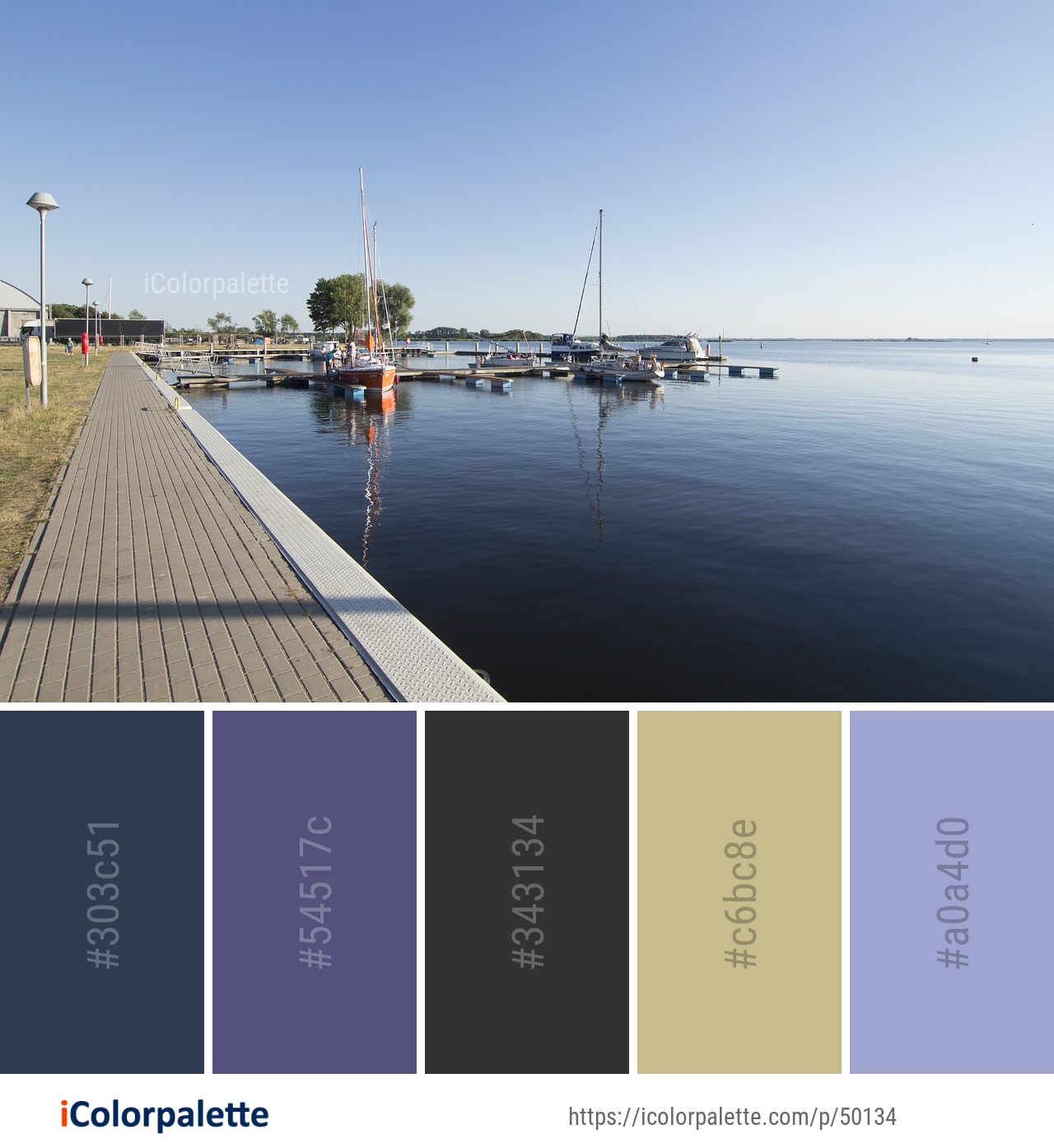 Color Palette Ideas from Marina Water Sea Image | iColorpalette