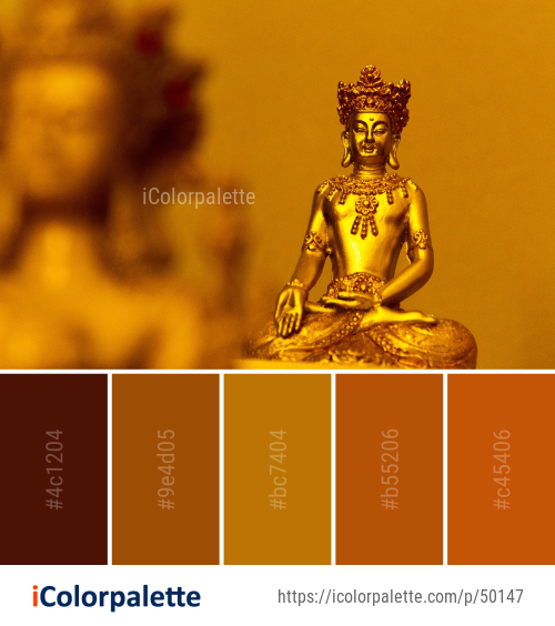 Color Palette Ideas from Statue Gold Temple Image | iColorpalette