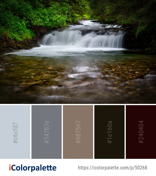 Color Palette Ideas from Water Waterfall Nature Image | iColorpalette